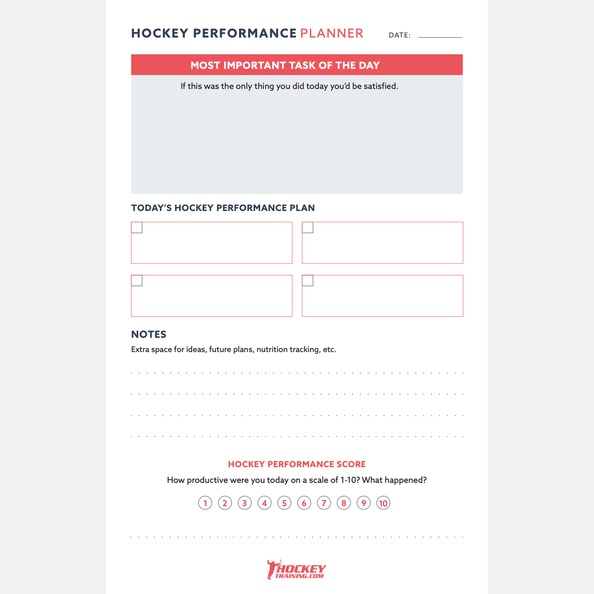 Hockey Performance Planner (2 Pack) – Hockey Training